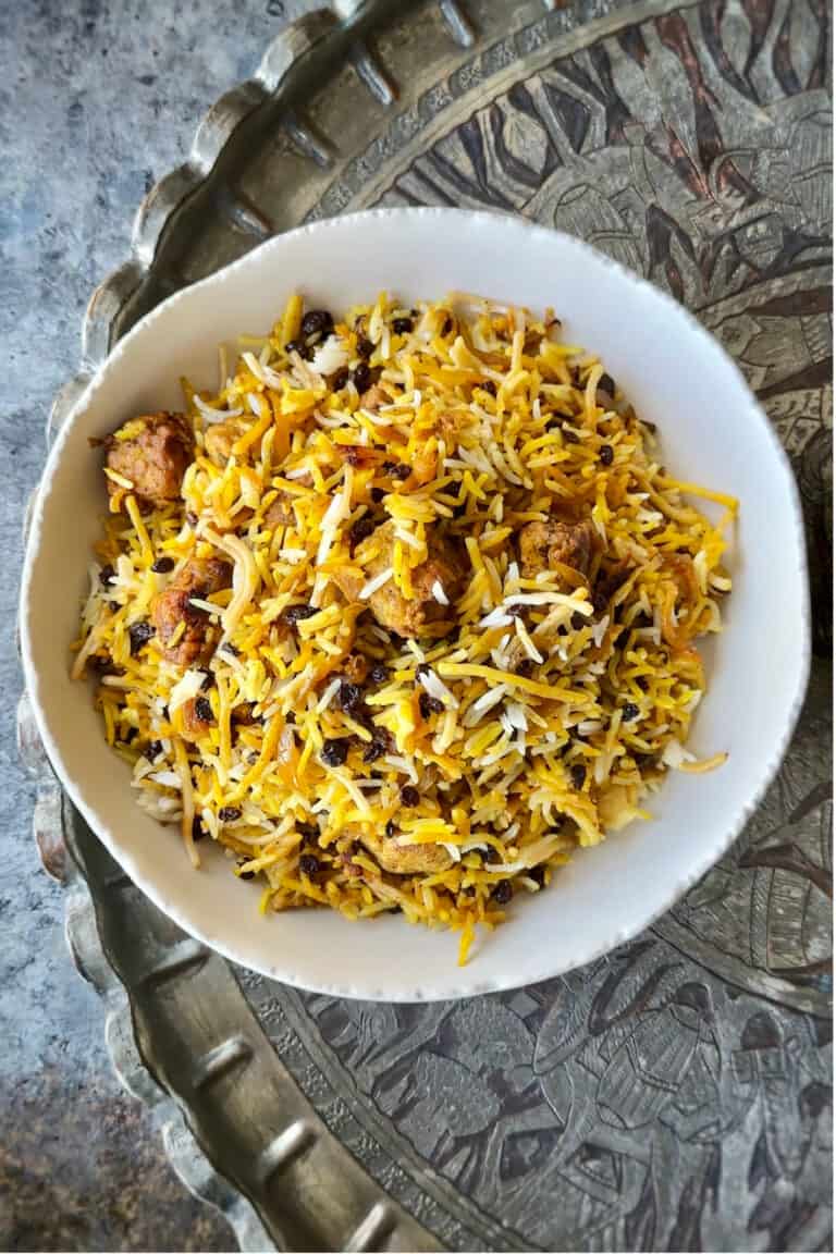Reshteh Polo Recipe (Persian Rice and Noodle Dish) - Mulberry Blvd